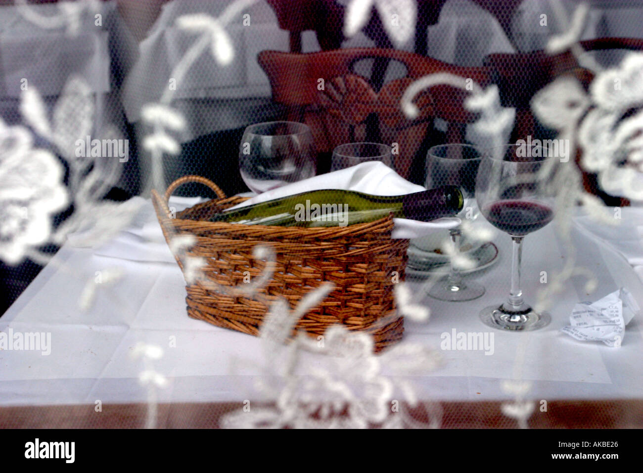 View through a restaurant window Paris France Stock Photo - Alamy