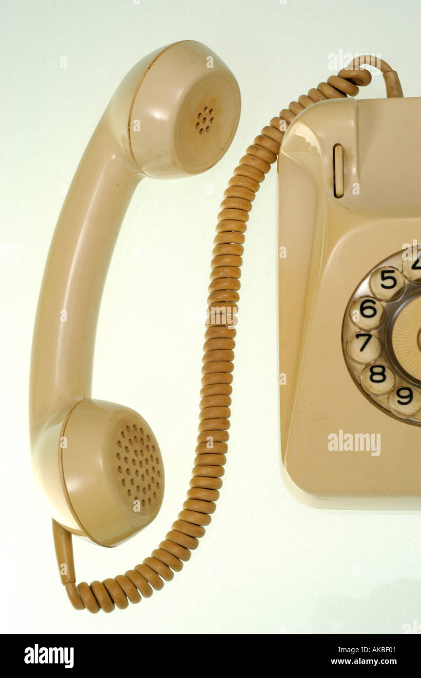 old telephone, telephone receiver beside the telephone Stock Photo - Alamy