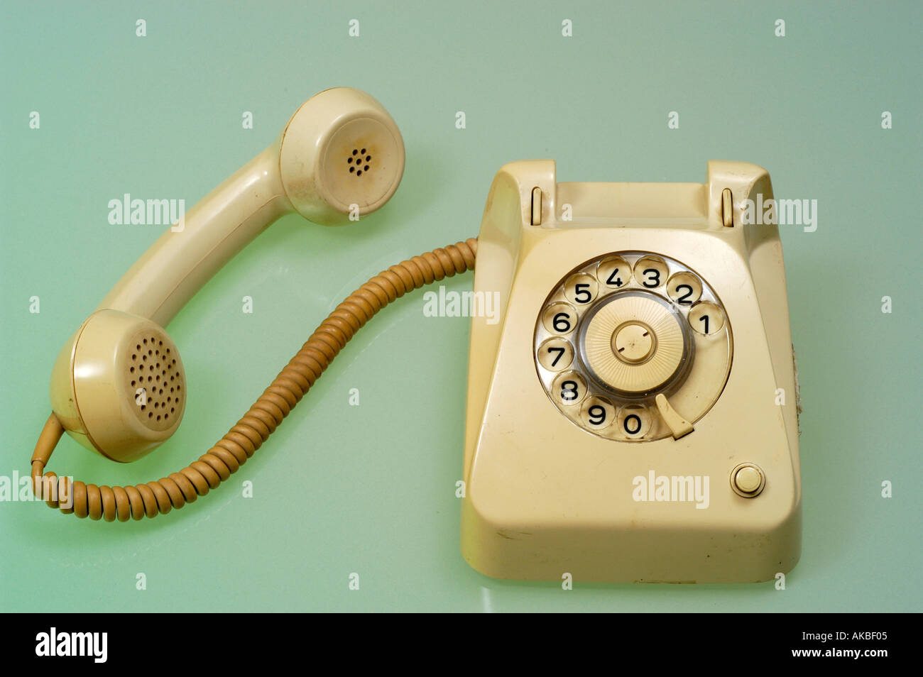 old telephone, telephone receiver beside the telephone Stock Photo - Alamy