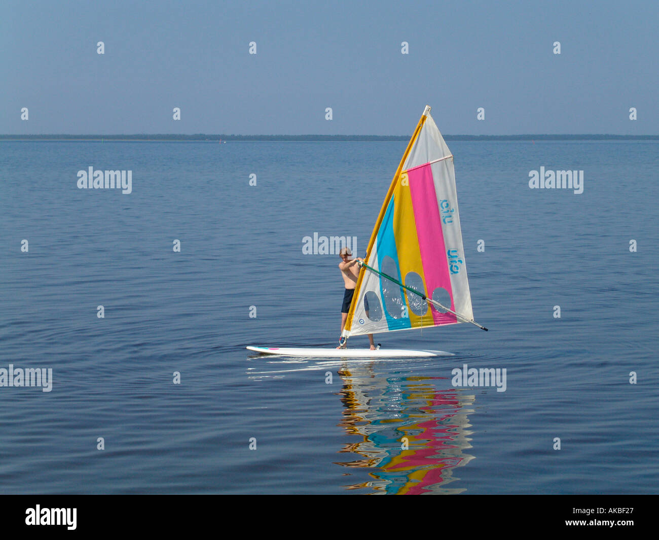 wind surfer in calm weather Stock Photo - Alamy