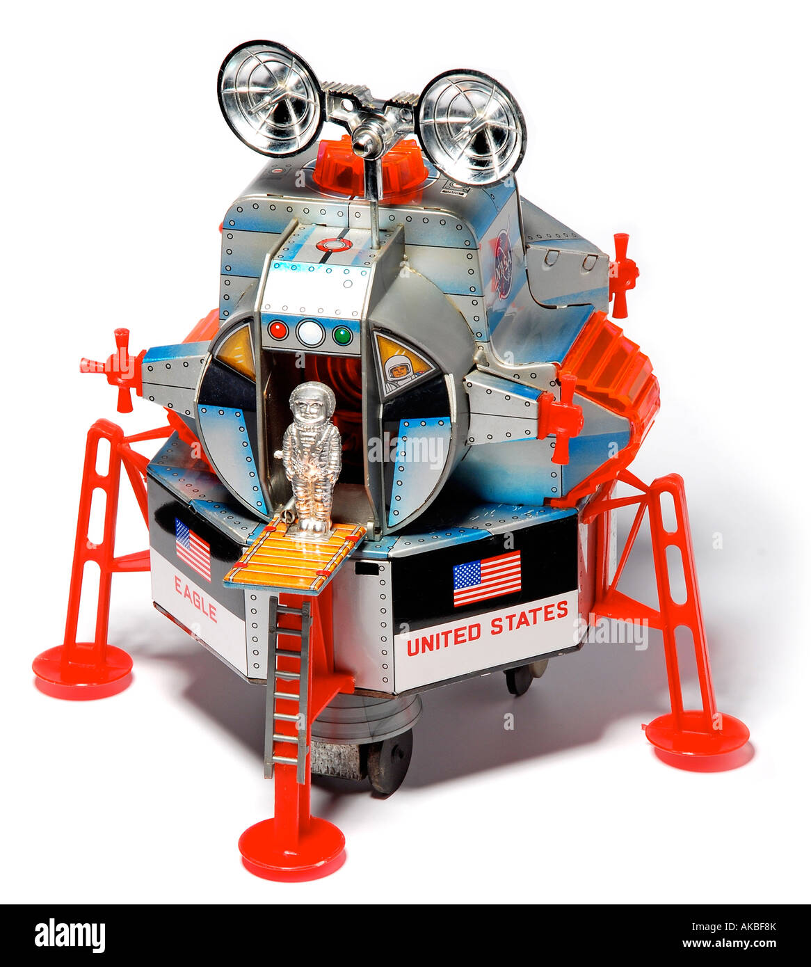 Colourful Retro toy spaceship, american flag, america. Picture by ...