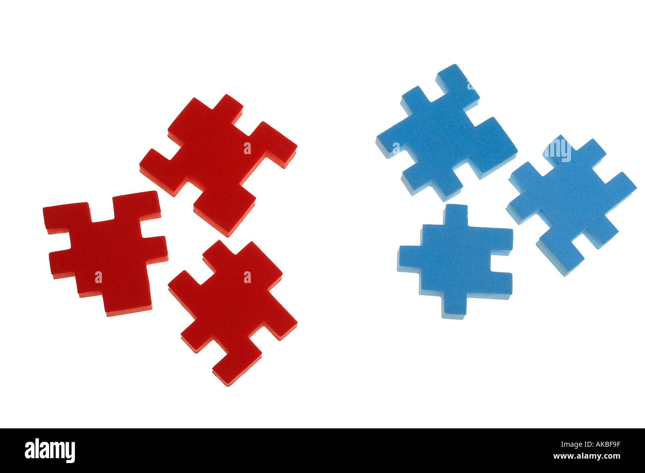 puzzle, symbol, red-blue Stock Photo - Alamy