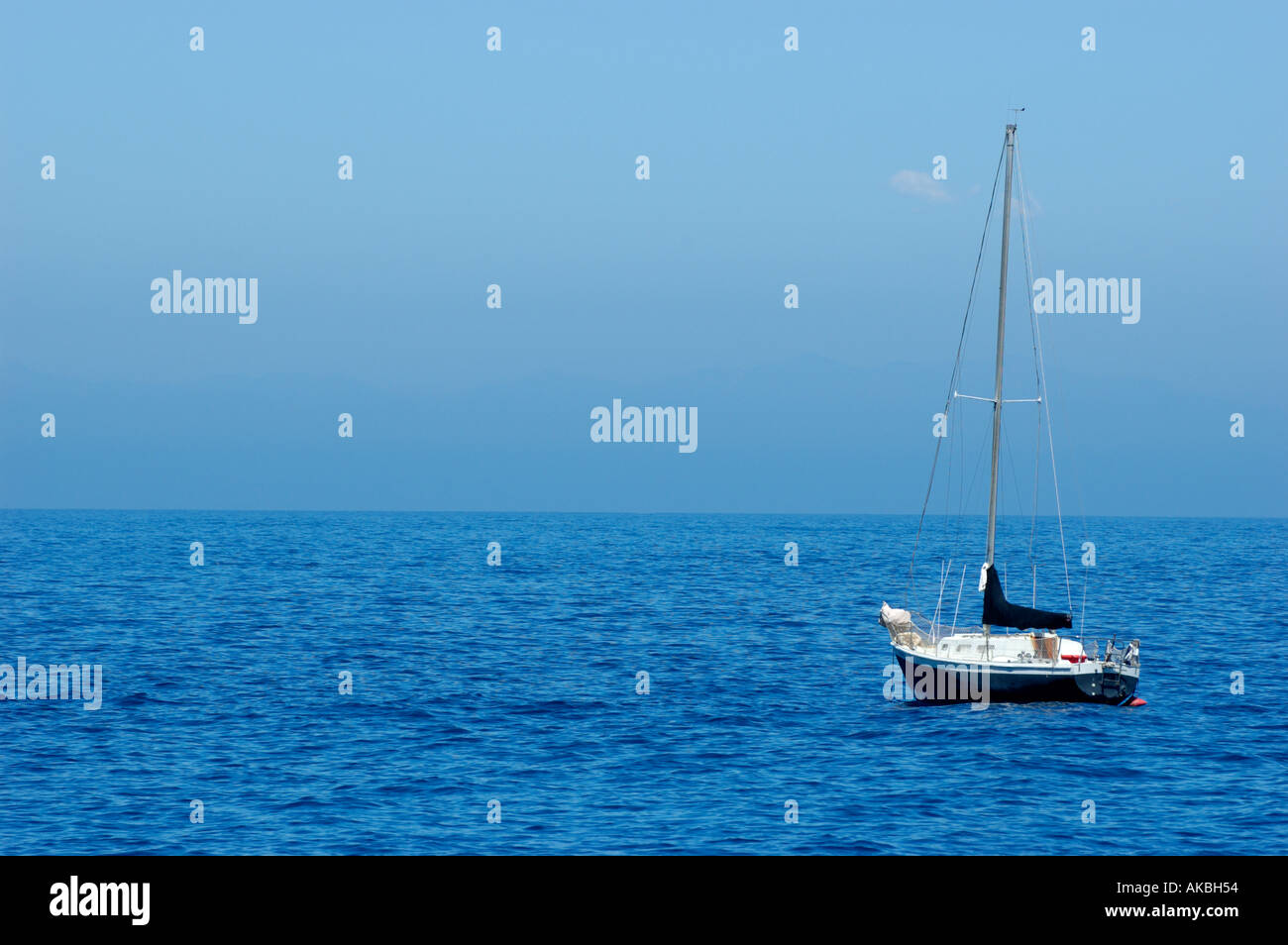 Small recreational boat anchored off of Santa Catalina Island Avalon ...