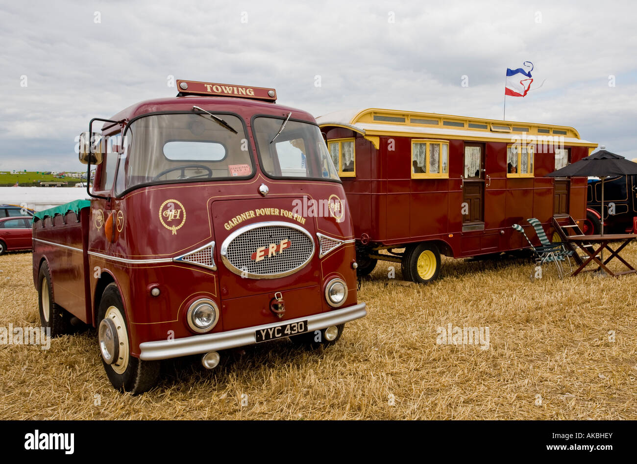 1957 ERF KV Ballast Tractor and living van, Reg No. YYC 430, at the ...