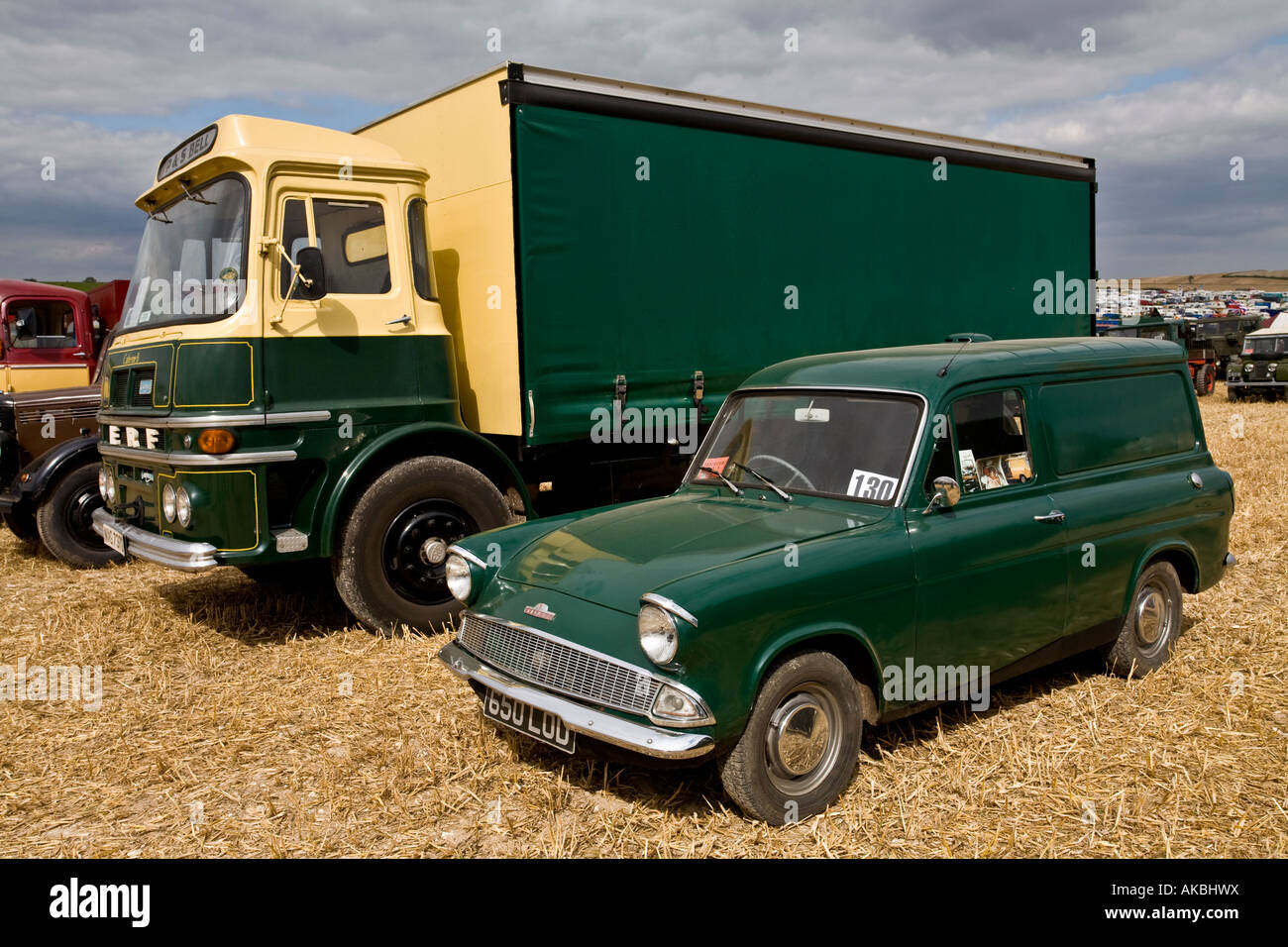 1962 Ford Thames 307E van beside an 1969 ERF 54G truck at the Great ...
