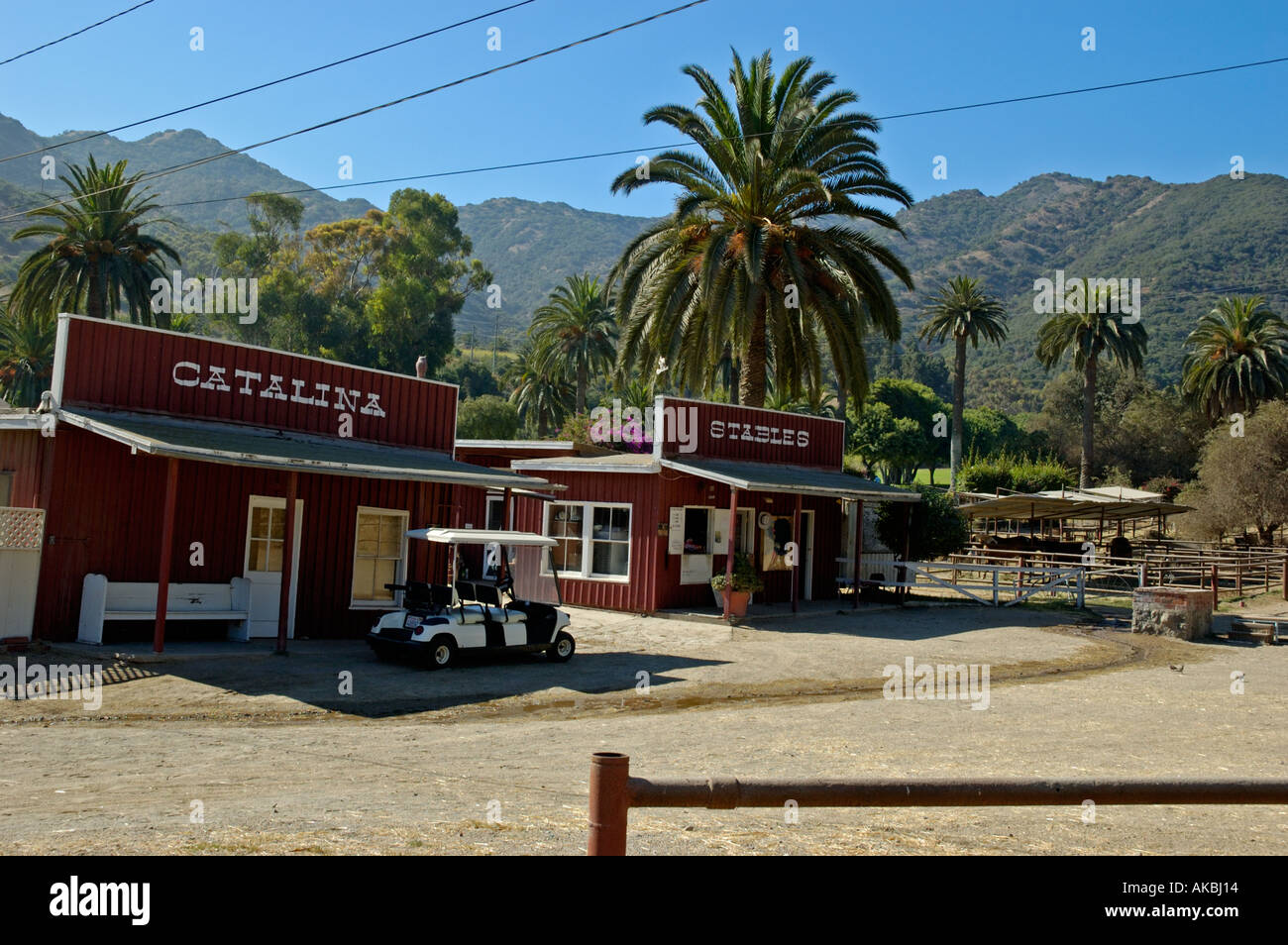 Horse riding stables Avalon Santa Catalina Island California Stock ...