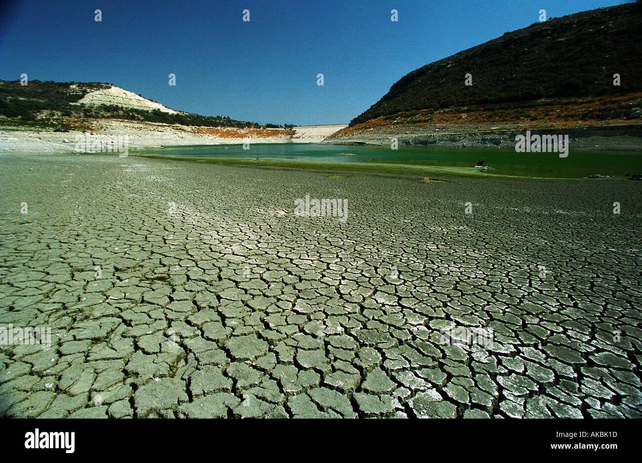 GERMASOGEIA DAM, Cyprus, without water Stock Photo - Alamy