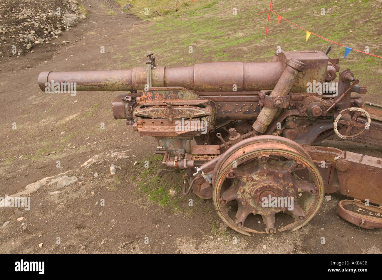 1st World War canon high up in the mountains Italian Dolomites Stock ...