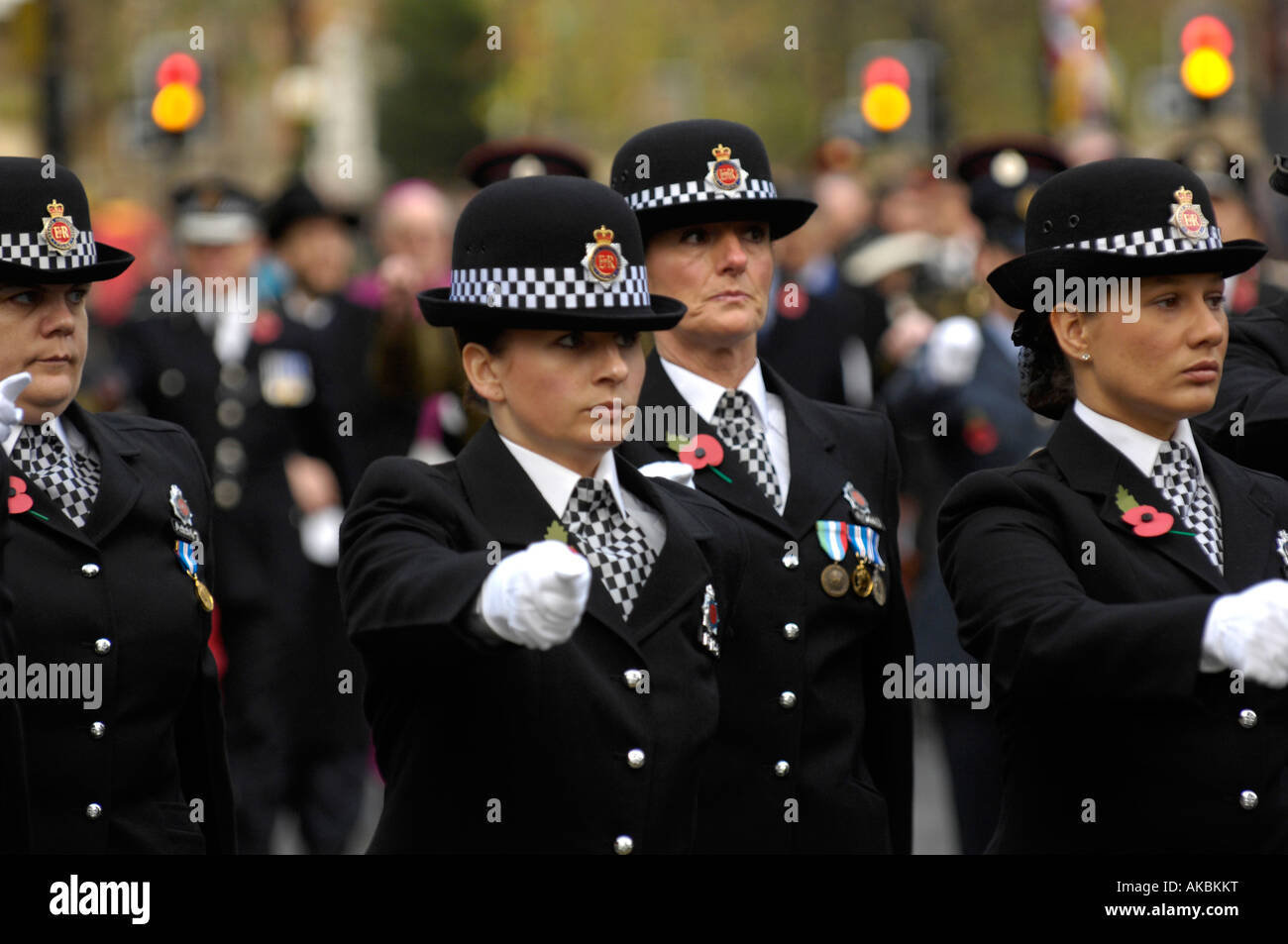 police march at remembrance day service Stock Photo - Alamy