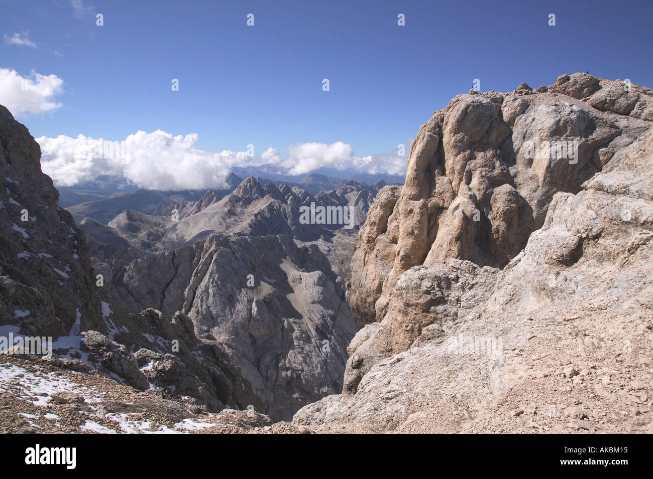 Dolomite mountains from the west ridge of the Marmolada the highest ...