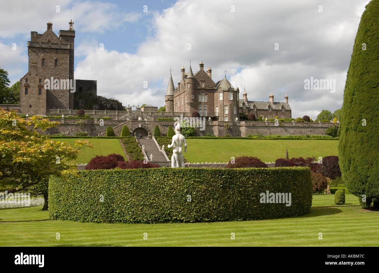 Drummond Castle and formal gardens Crieff Perthshire Scotland Stock ...