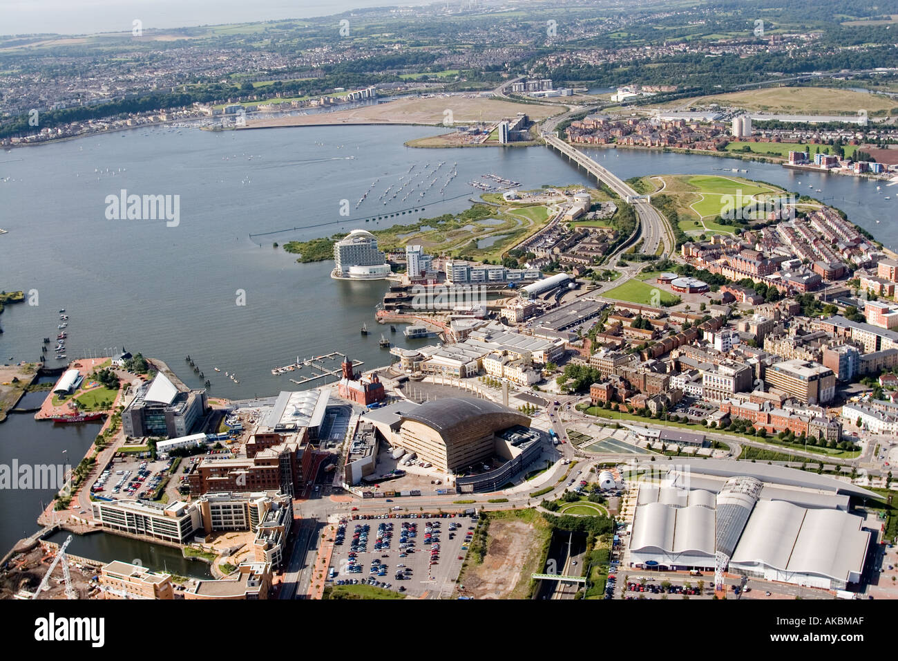 Aerial millenium centre cardiff hi-res stock photography and images - Alamy