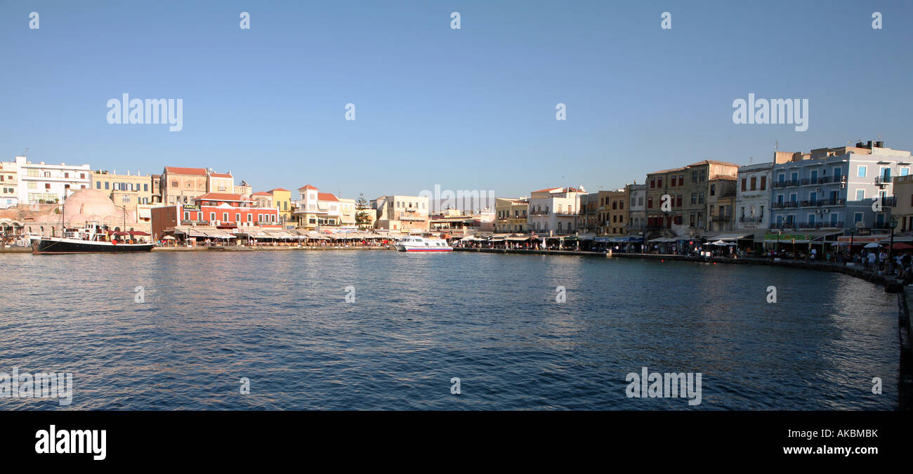 A panoramic view of the old harbour at Hania Crete one of the Greek ...