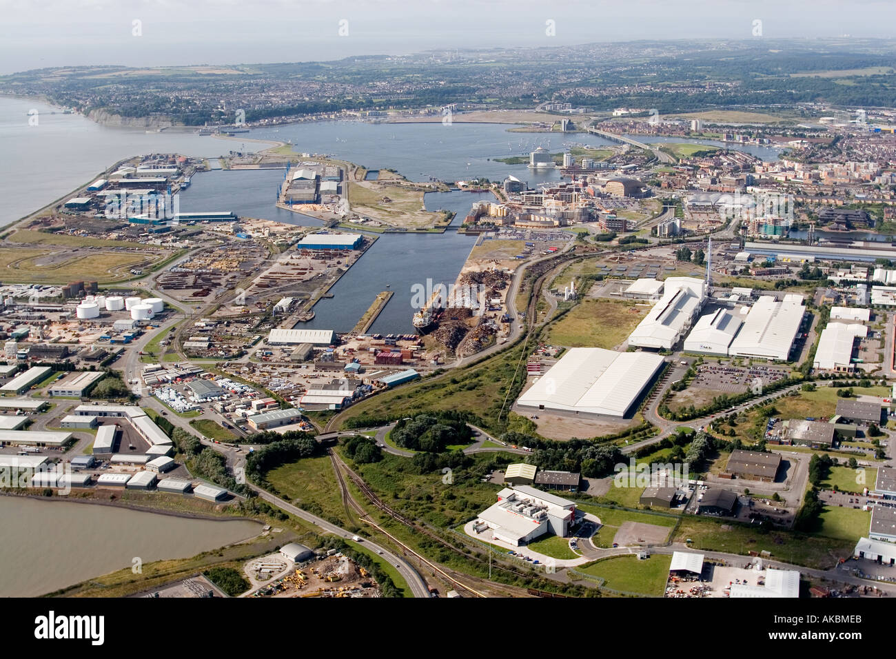 Cardiff docks aerial hi-res stock photography and images - Alamy