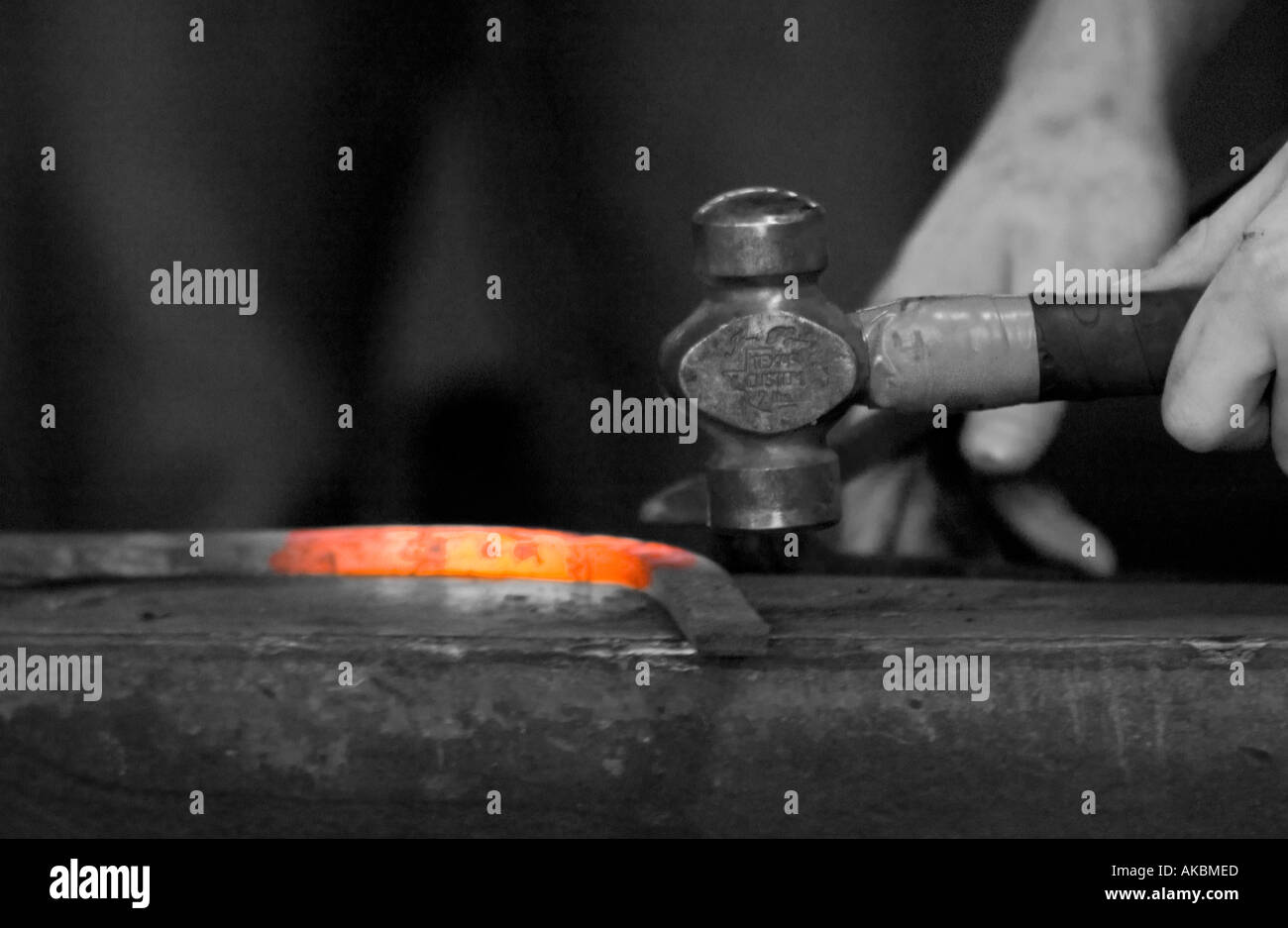 Blacksmith at work Stock Photo - Alamy
