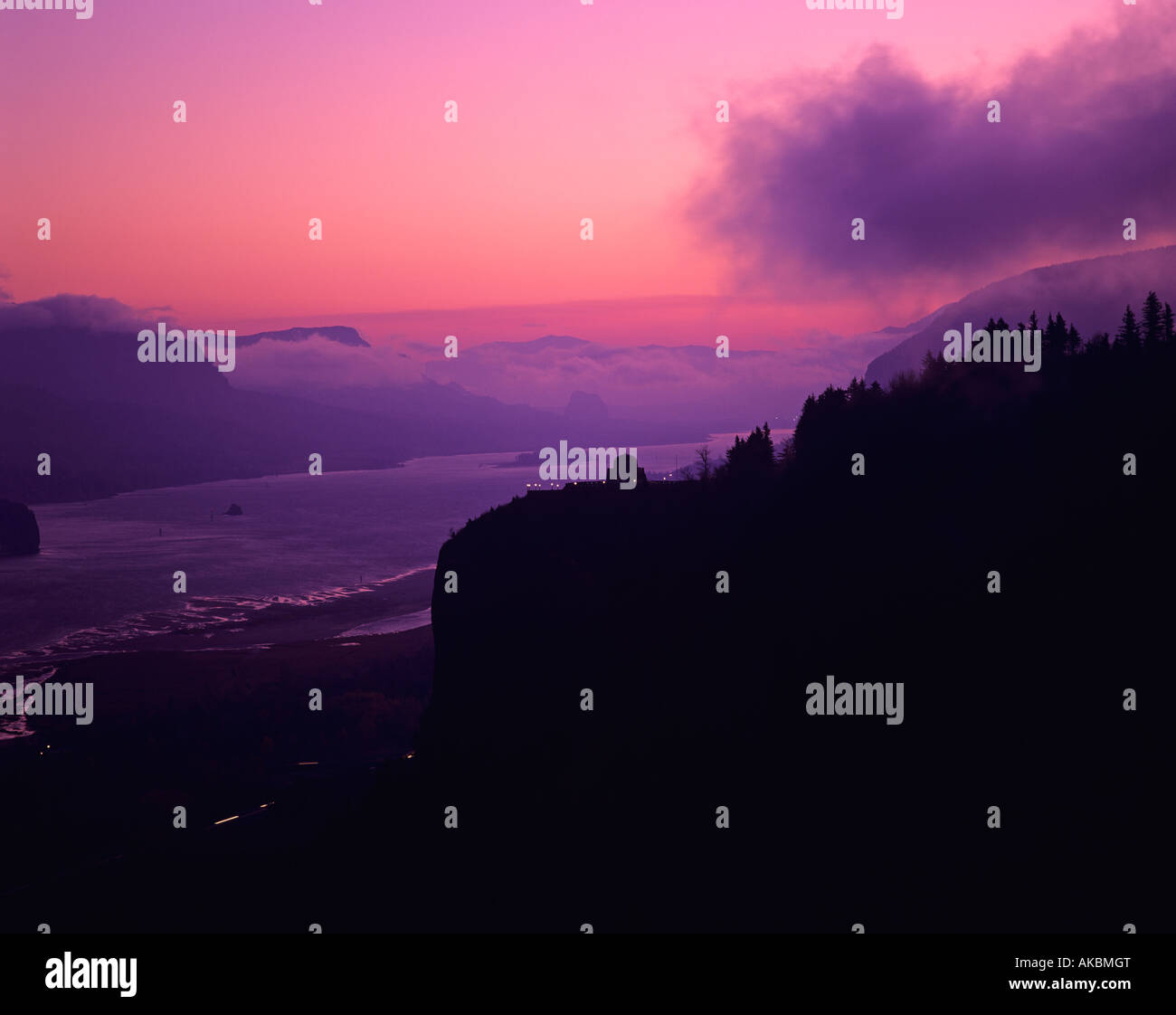 Crown Point along the Columbia River Gorge with Vista House lookout and ...