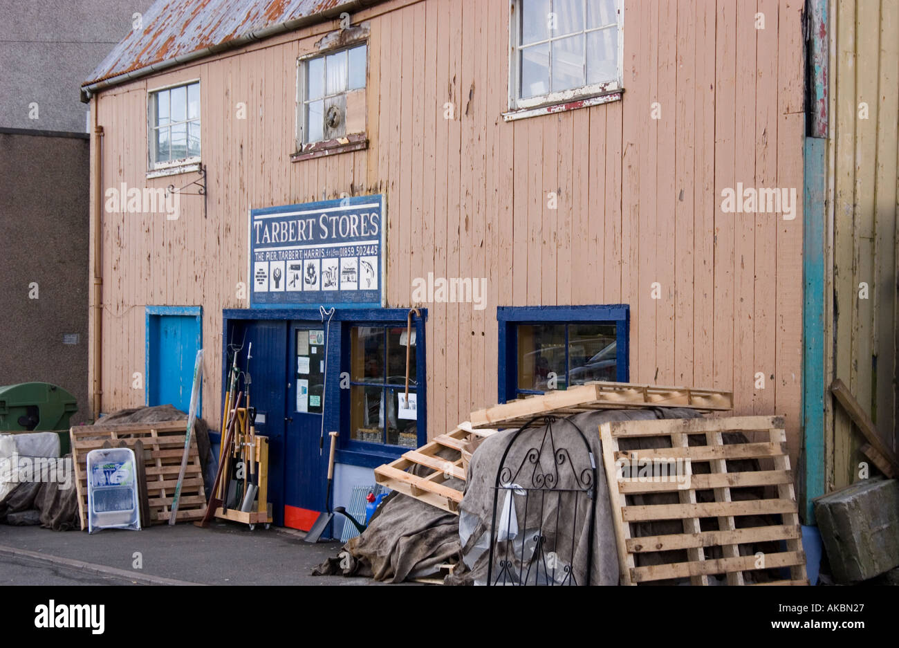 Traditional ironmonger shop, Tarbert Isle of Harris Western Isles Stock ...