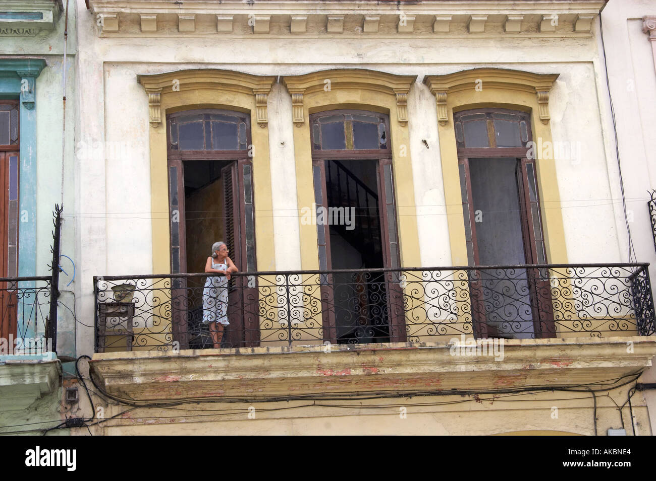 Frontage Paseo del Prado Central Havana Cuba Crumbling facades of ...