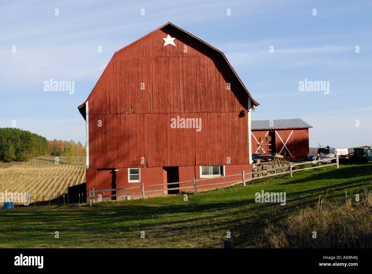 Indiana Red Barn Stock Photo - Alamy