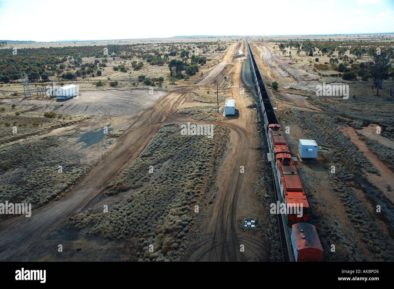 Coal train loading at Central Queensland mine dsc 2974 Stock Photo - Alamy