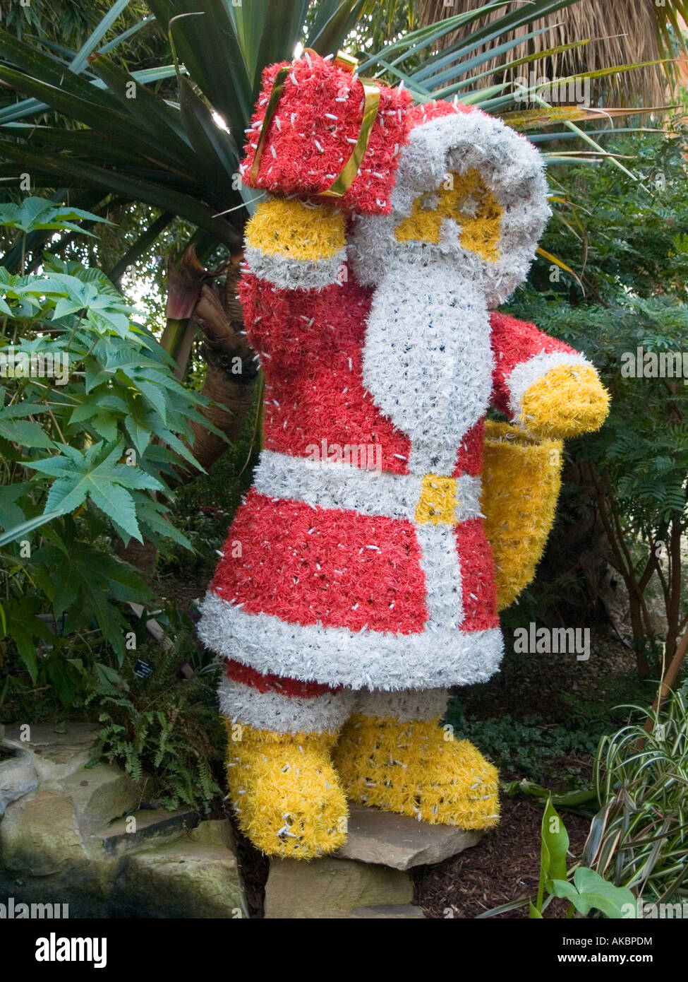 A santa clause display inside the Winter Garden in Sheffield City ...