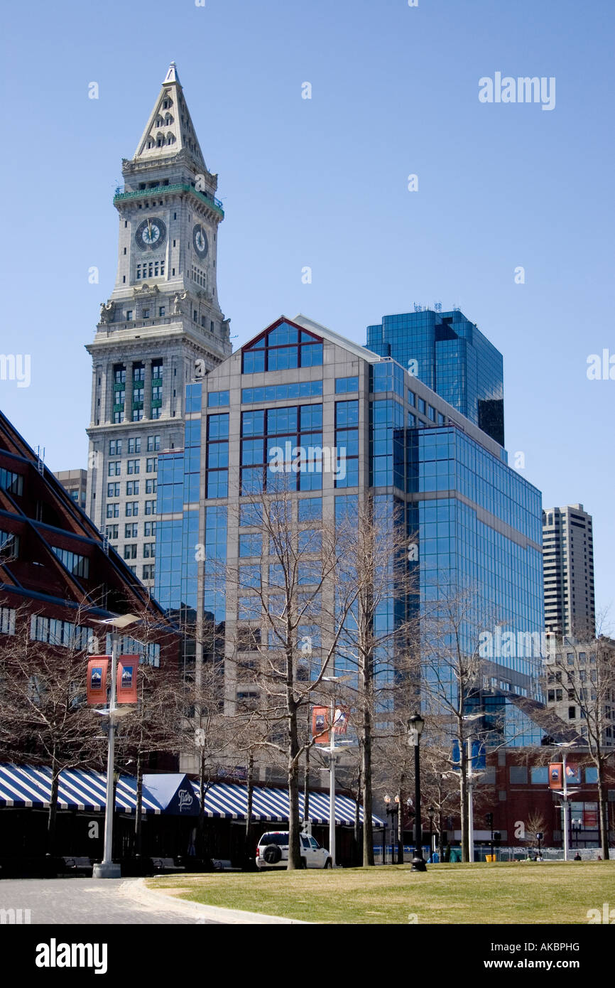 Custom house and financial district buildings, Boston Stock Photo - Alamy