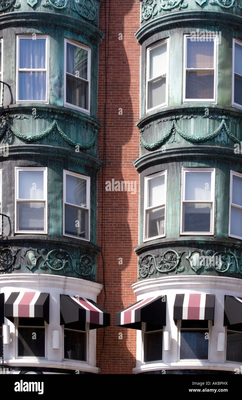 Round Bay Windows, Boston Stock Photo - Alamy