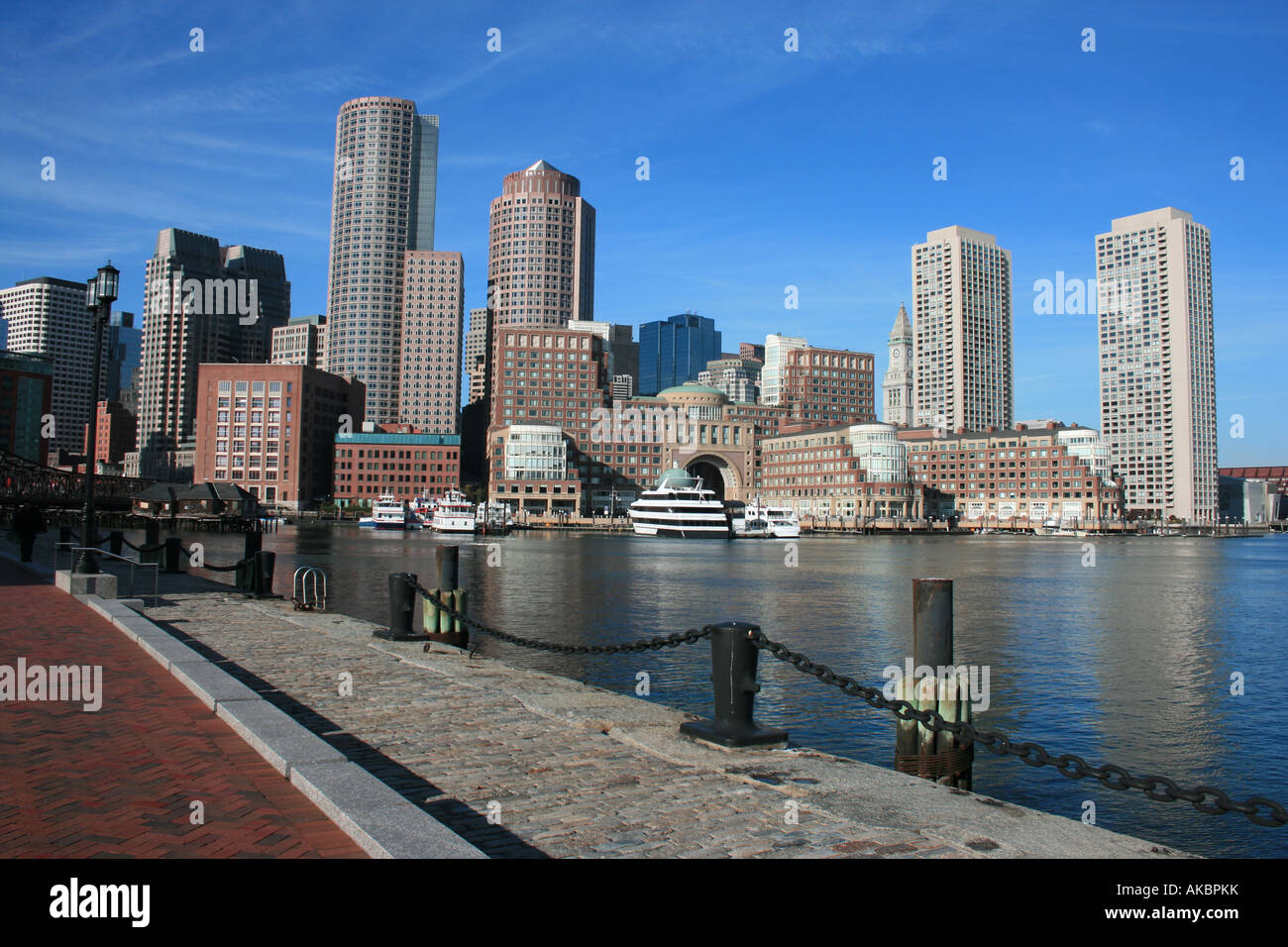 A path along Boston Harbor Stock Photo - Alamy