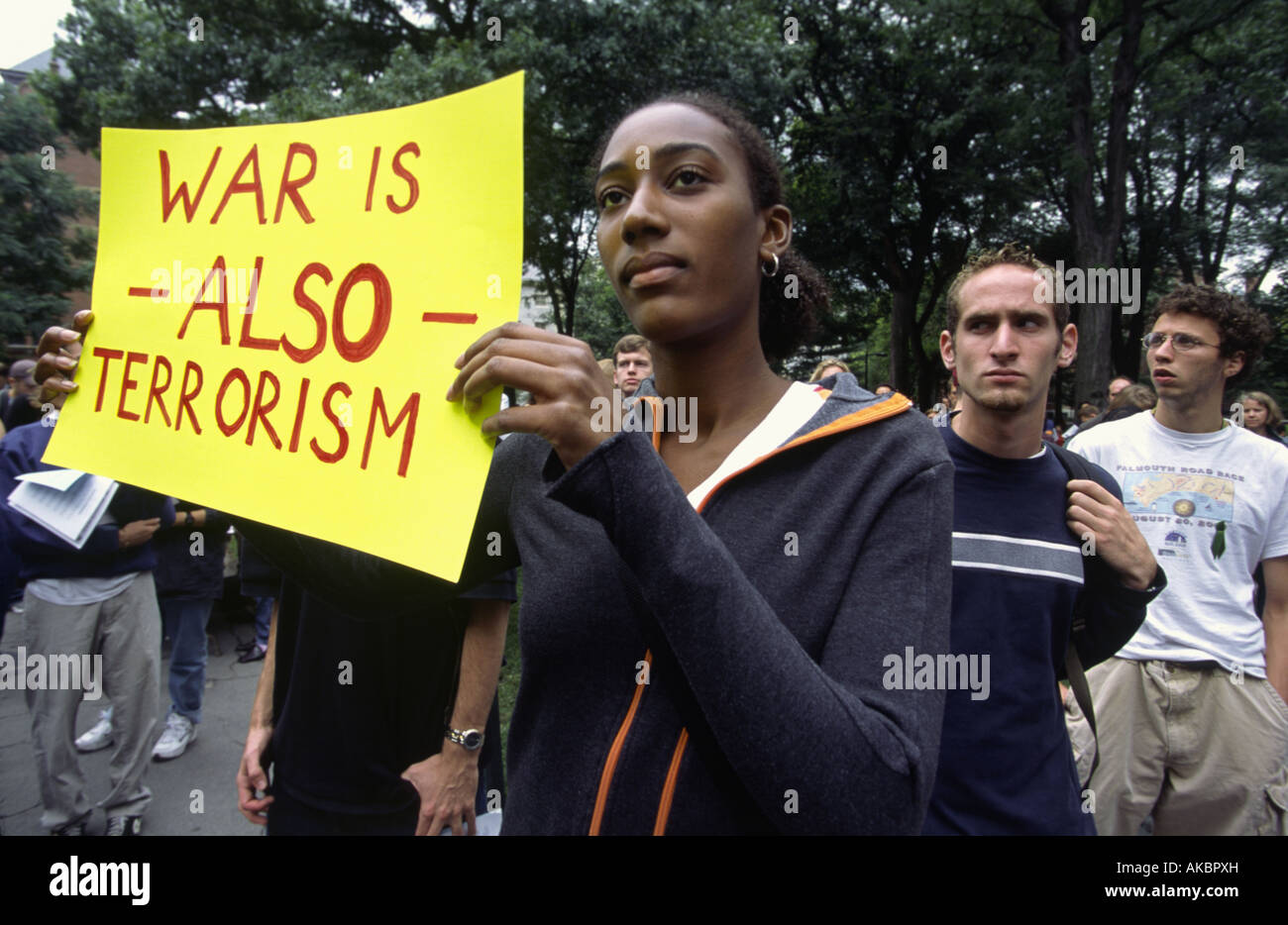 Harvard students anti war protest in the wake of 9/11 terrorist attacks ...