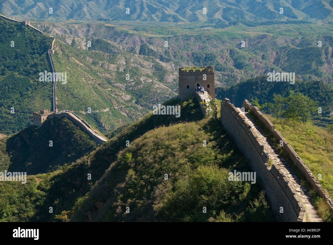 The Great Wall of China loops over the foothills northeast of Beijing ...