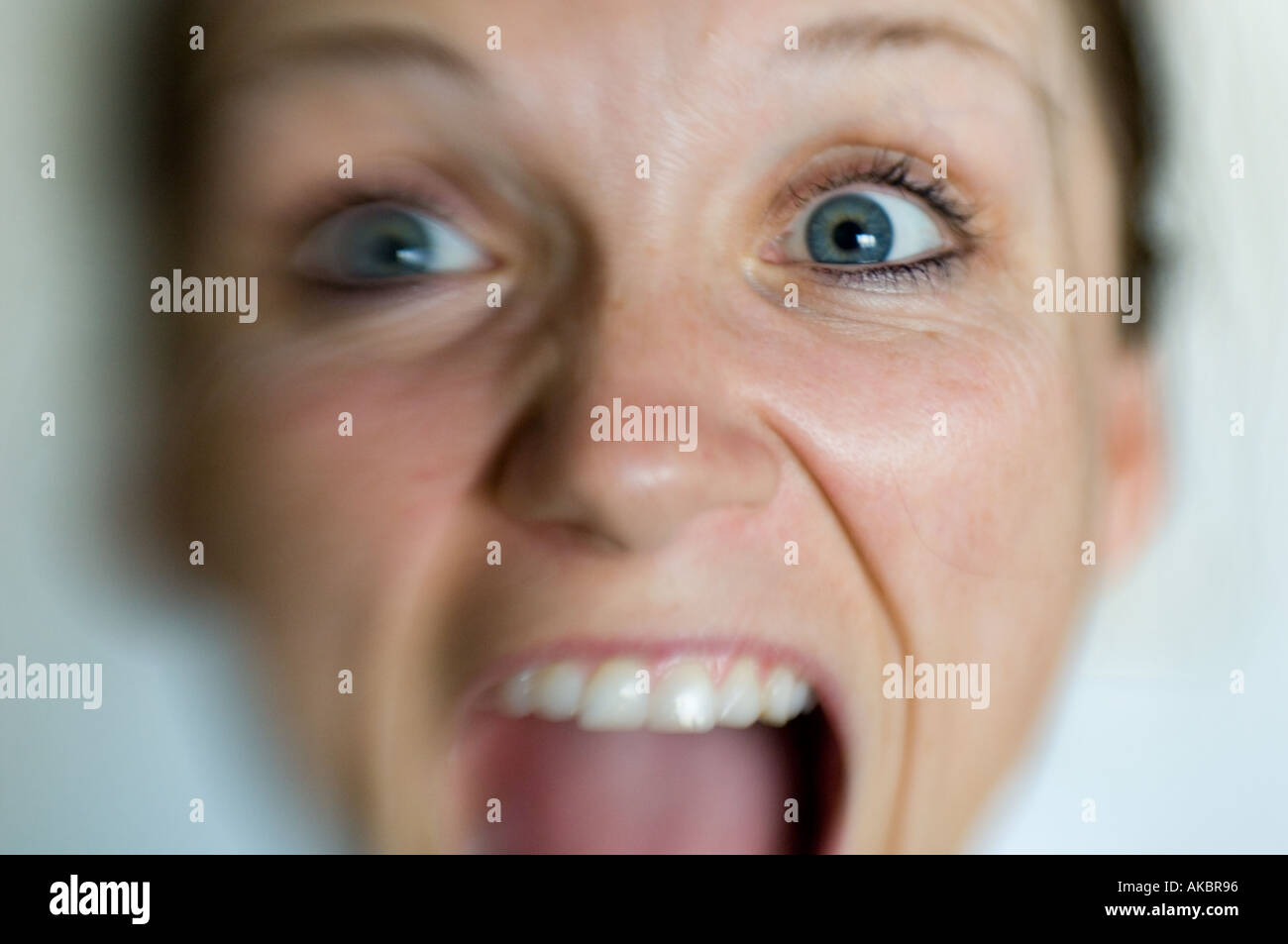 30 something girl screaming Newcastle UK Stock Photo - Alamy