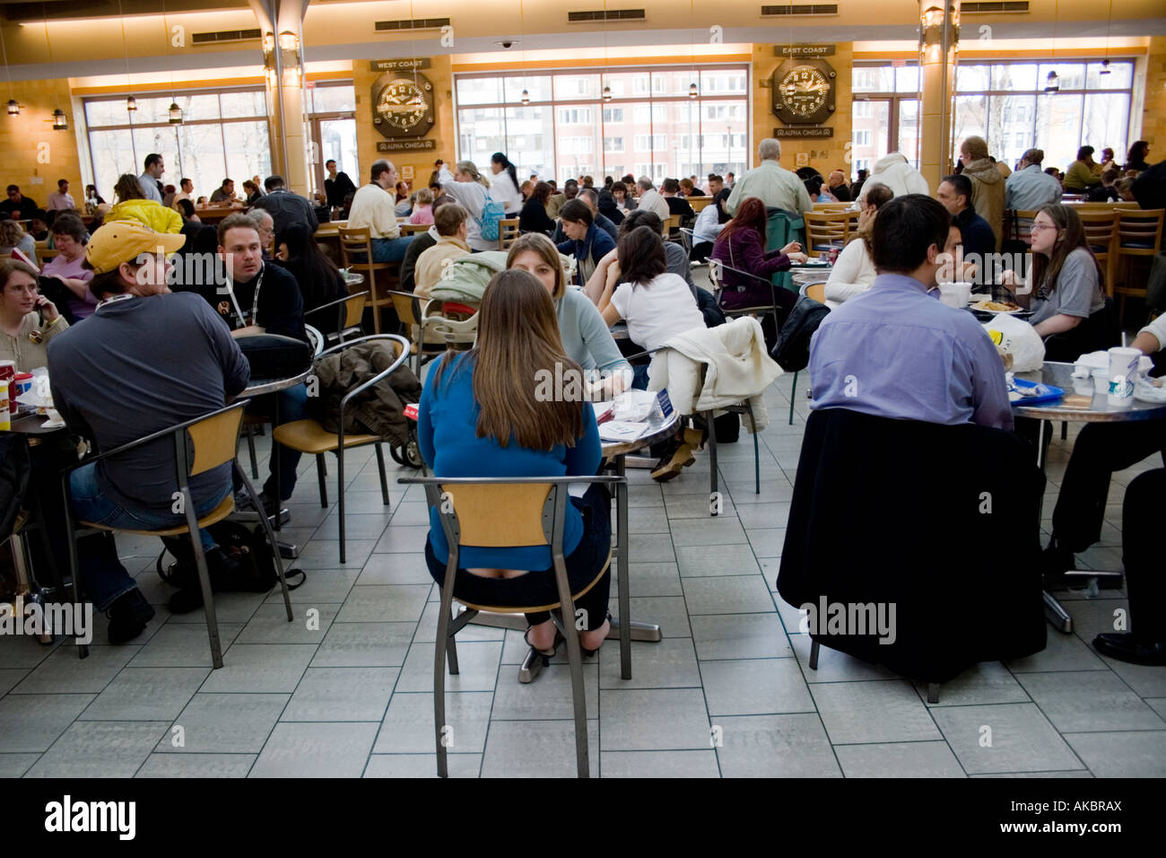 Busy Fast food Restaurant at Lunchtime in Boston Stock Photo - Alamy