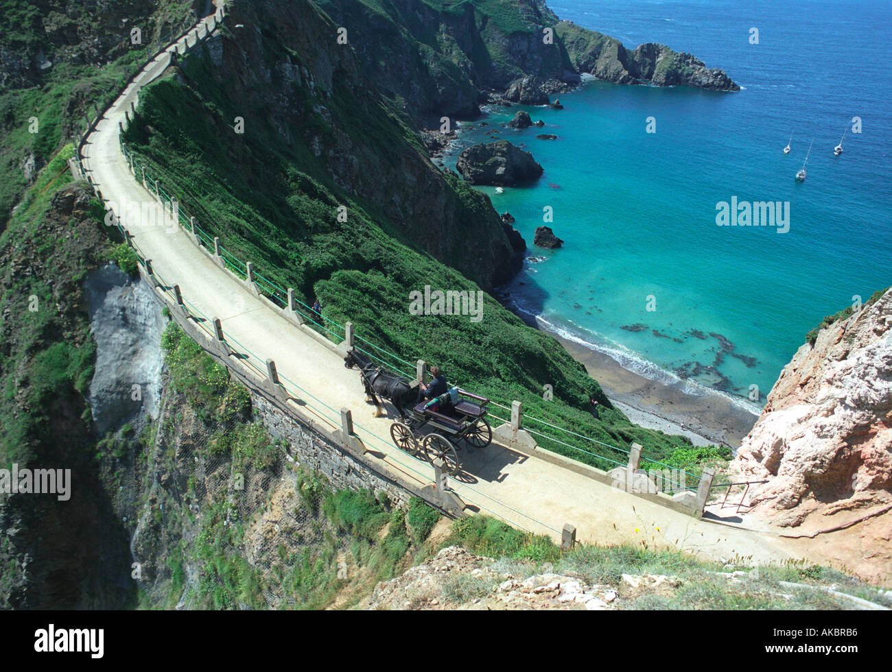 Beautiful island of sark with it's windy country lanes which horse and ...