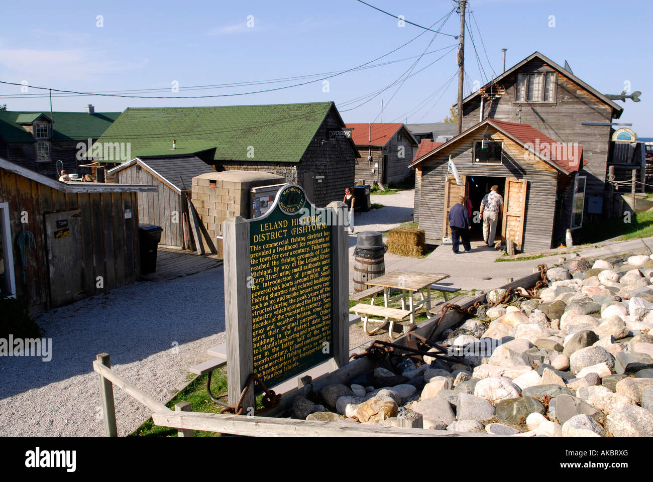 Leland Michigan Historic District also known as Fishtown Stock Photo ...