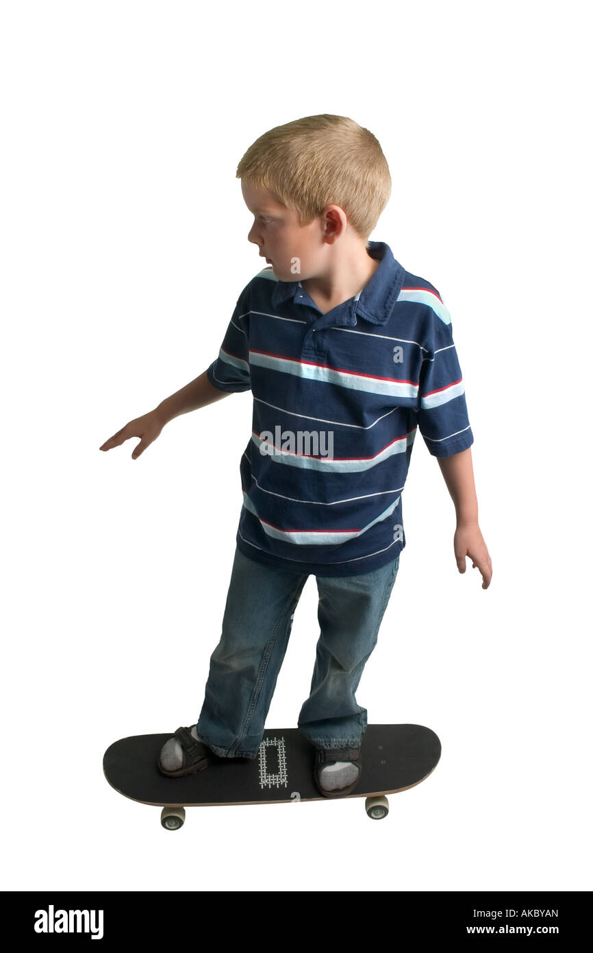 boy on skateboard isolated on white Stock Photo - Alamy