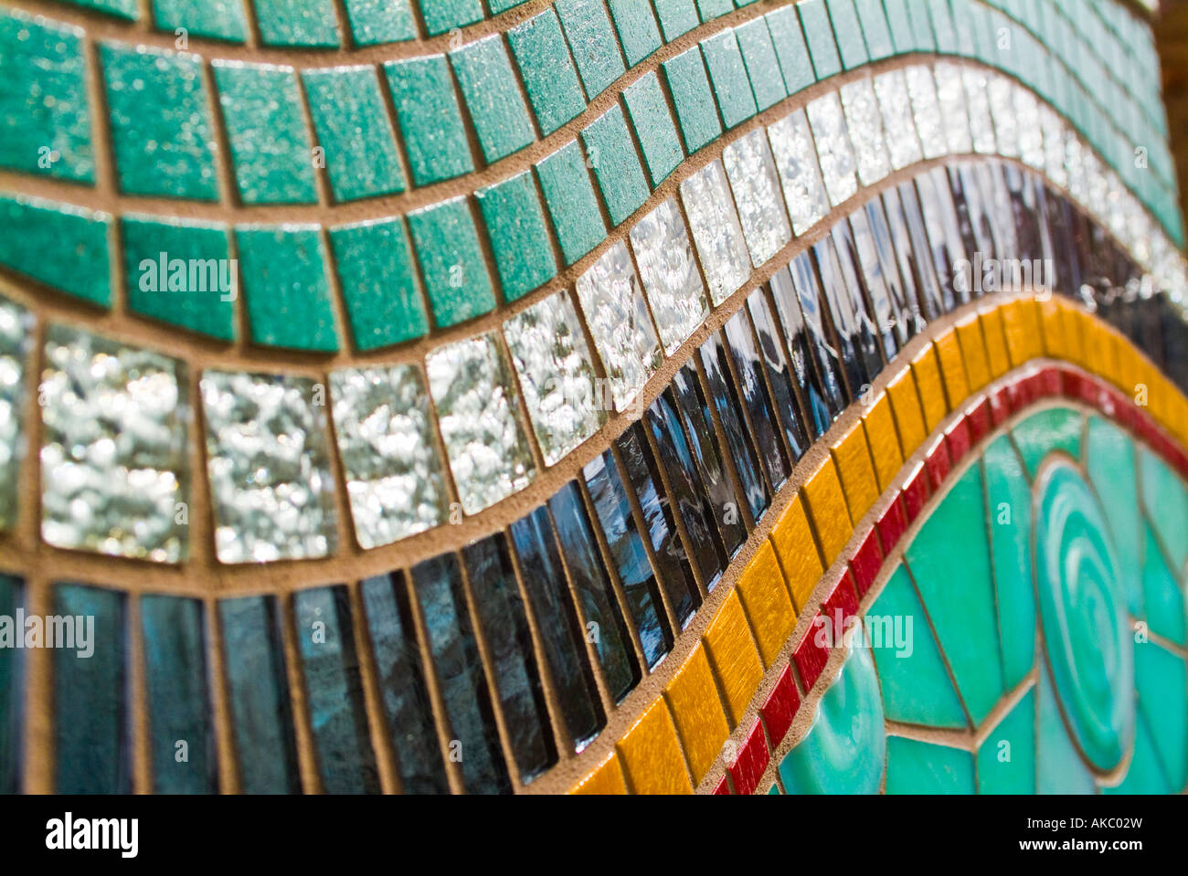 Curved pattern of bright inlaid tile Stock Photo - Alamy