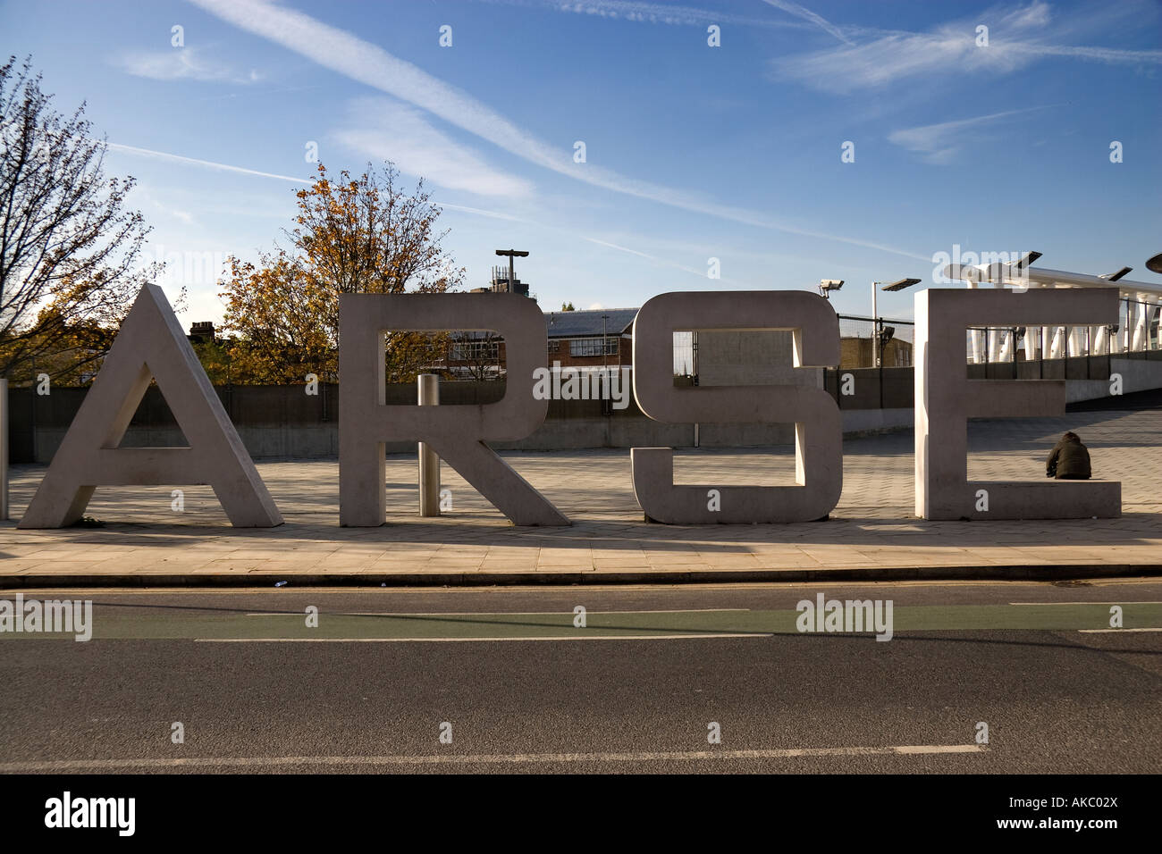 Letters from the Arsenal sign spell arse Stock Photo - Alamy