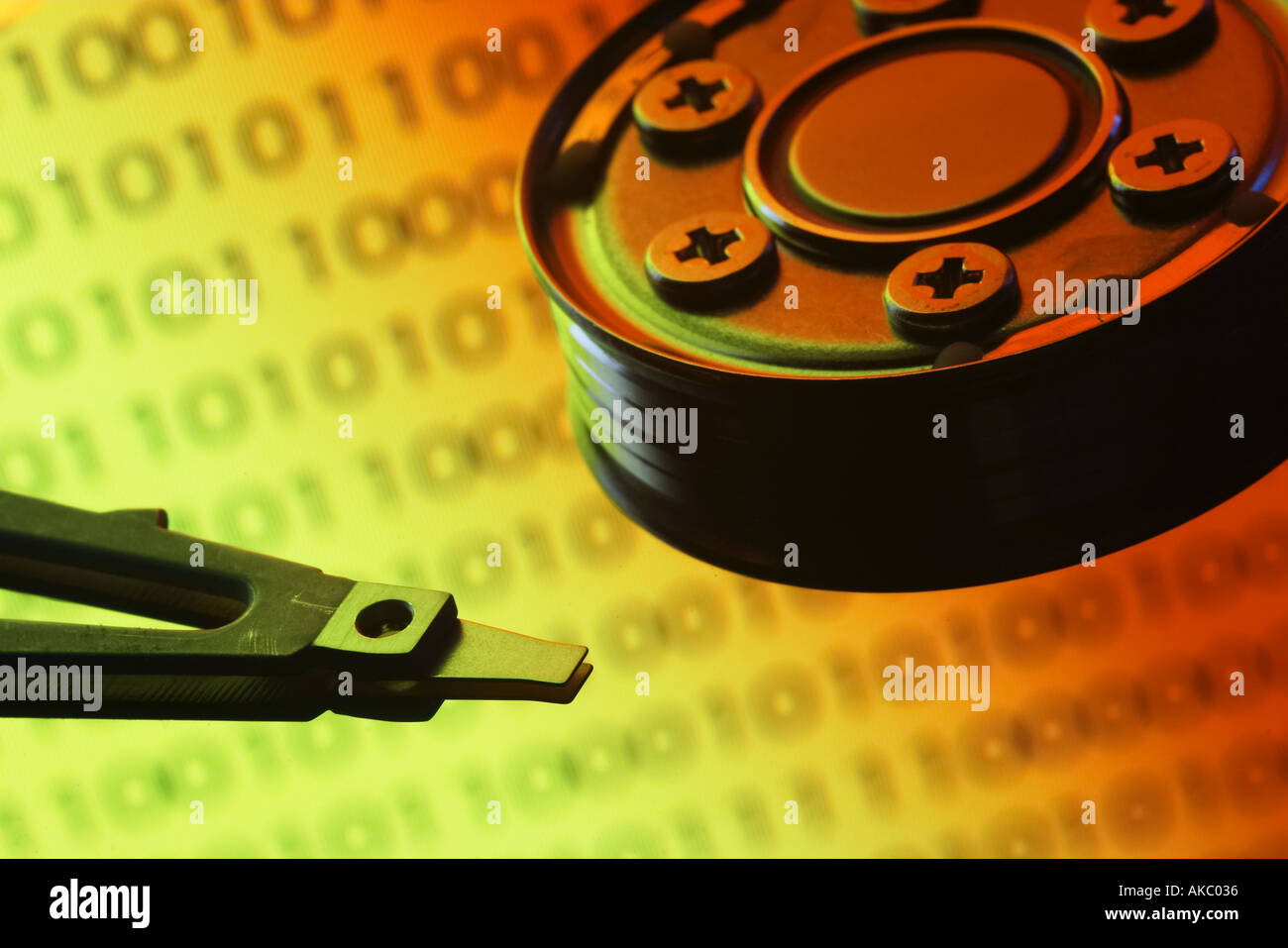 Hard disk platter red yellow hi-res stock photography and images - Alamy