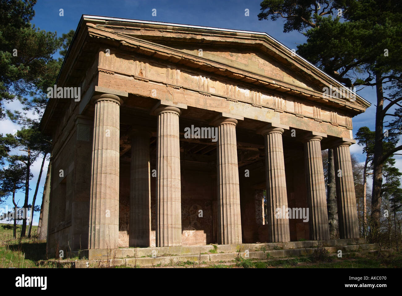 Stuarts garden temple in Greek Doric style 1758 at Hagley England Stock ...