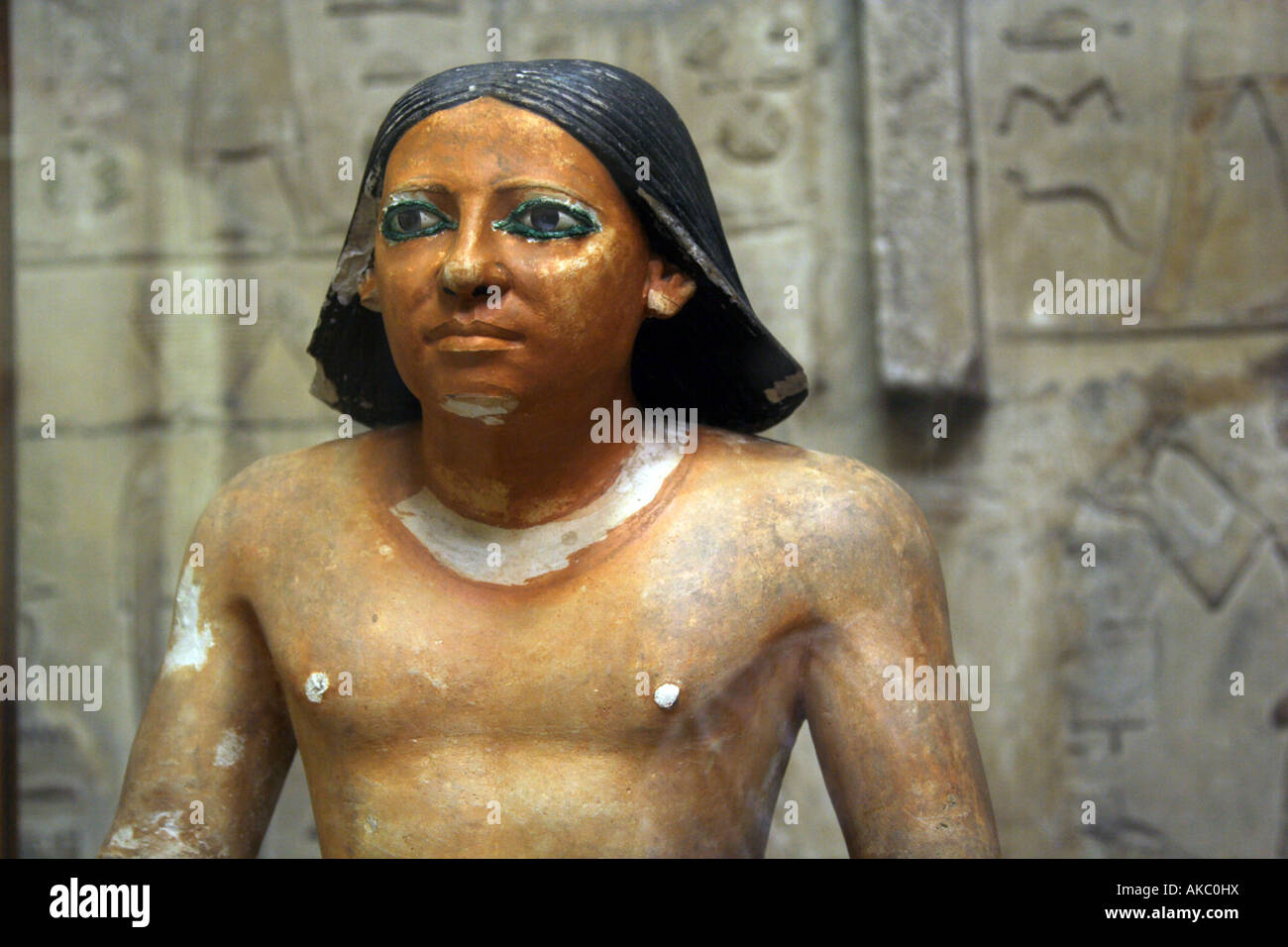 statue of egyptian writer , egyptian museum, cairo , egypt Stock Photo ...