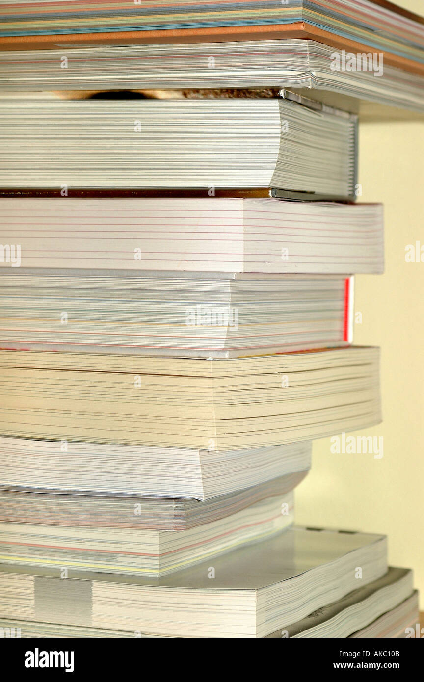 books on a desk Stock Photo - Alamy