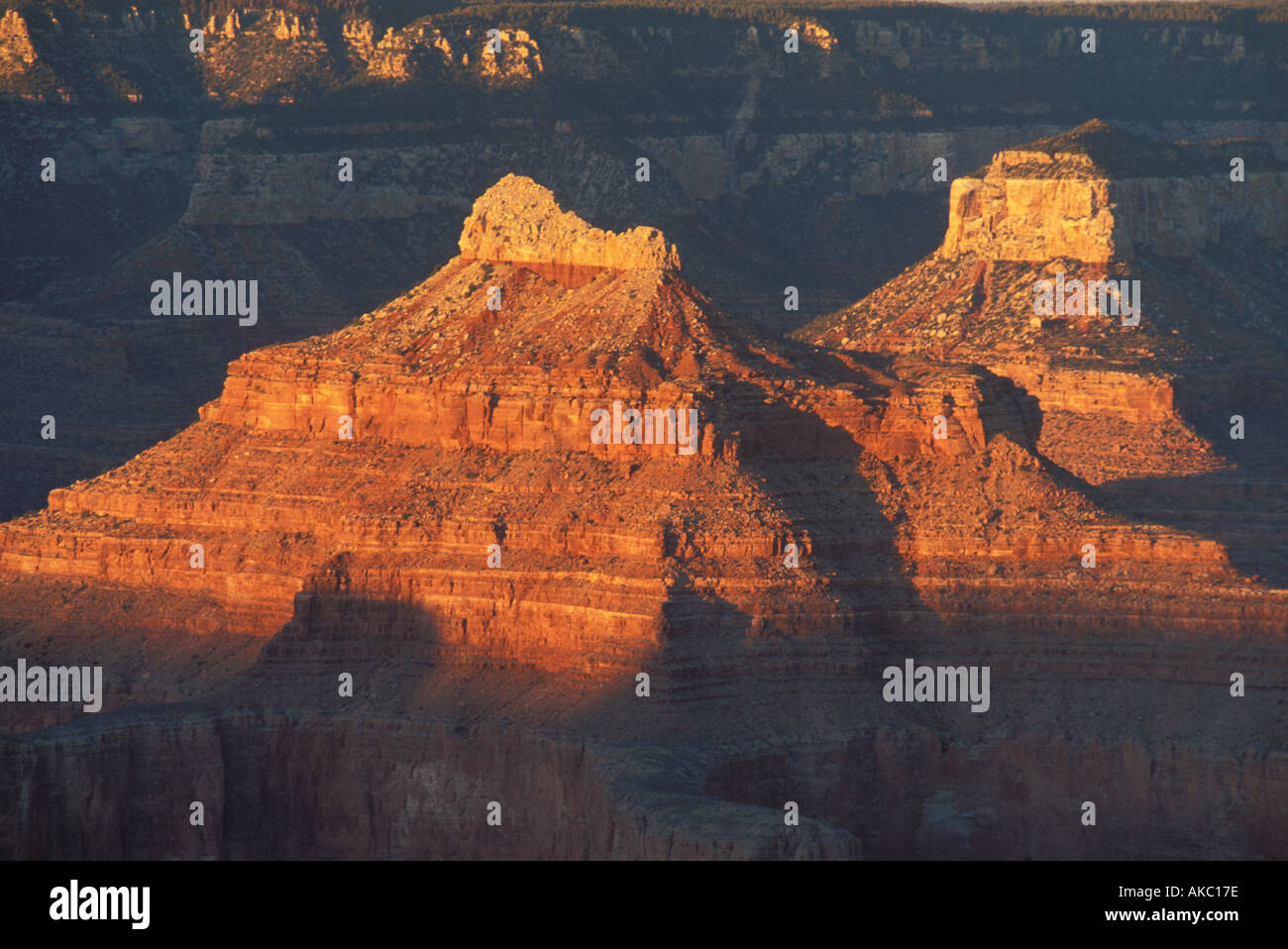 Grand Canyon sunset from Pima Point with Osiris Shiva Temple Grand ...