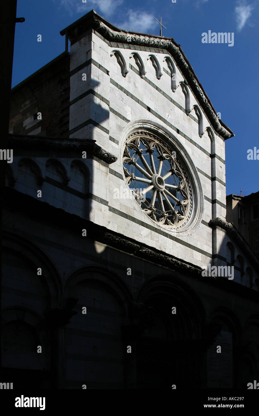 Facade of one of Lucca s many Romanesque churches Lucca Tuscany Italy ...