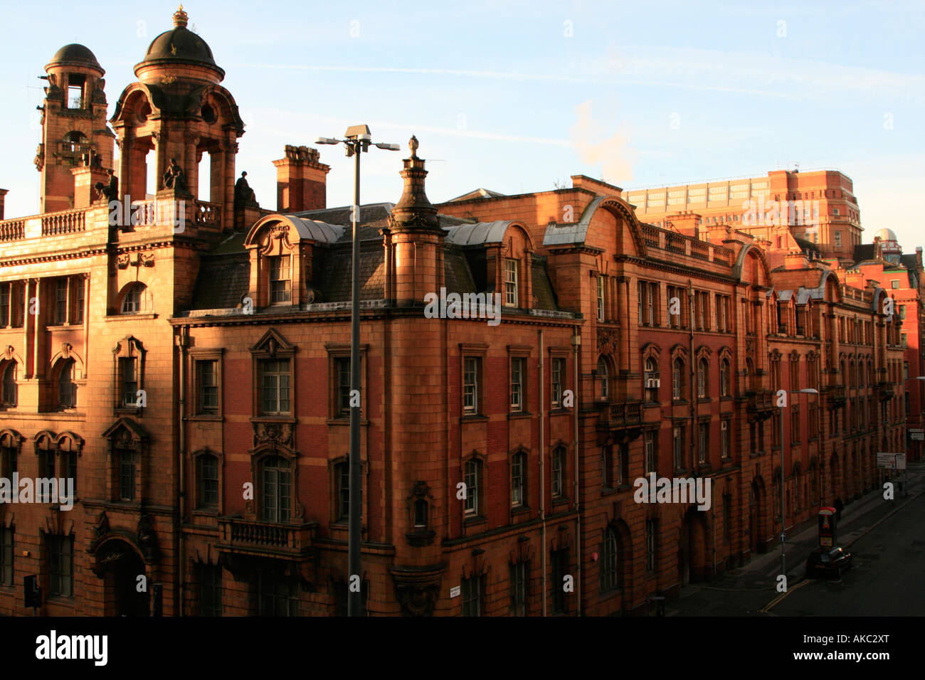 early morning light on old buildings piccadilly area manchester city ...