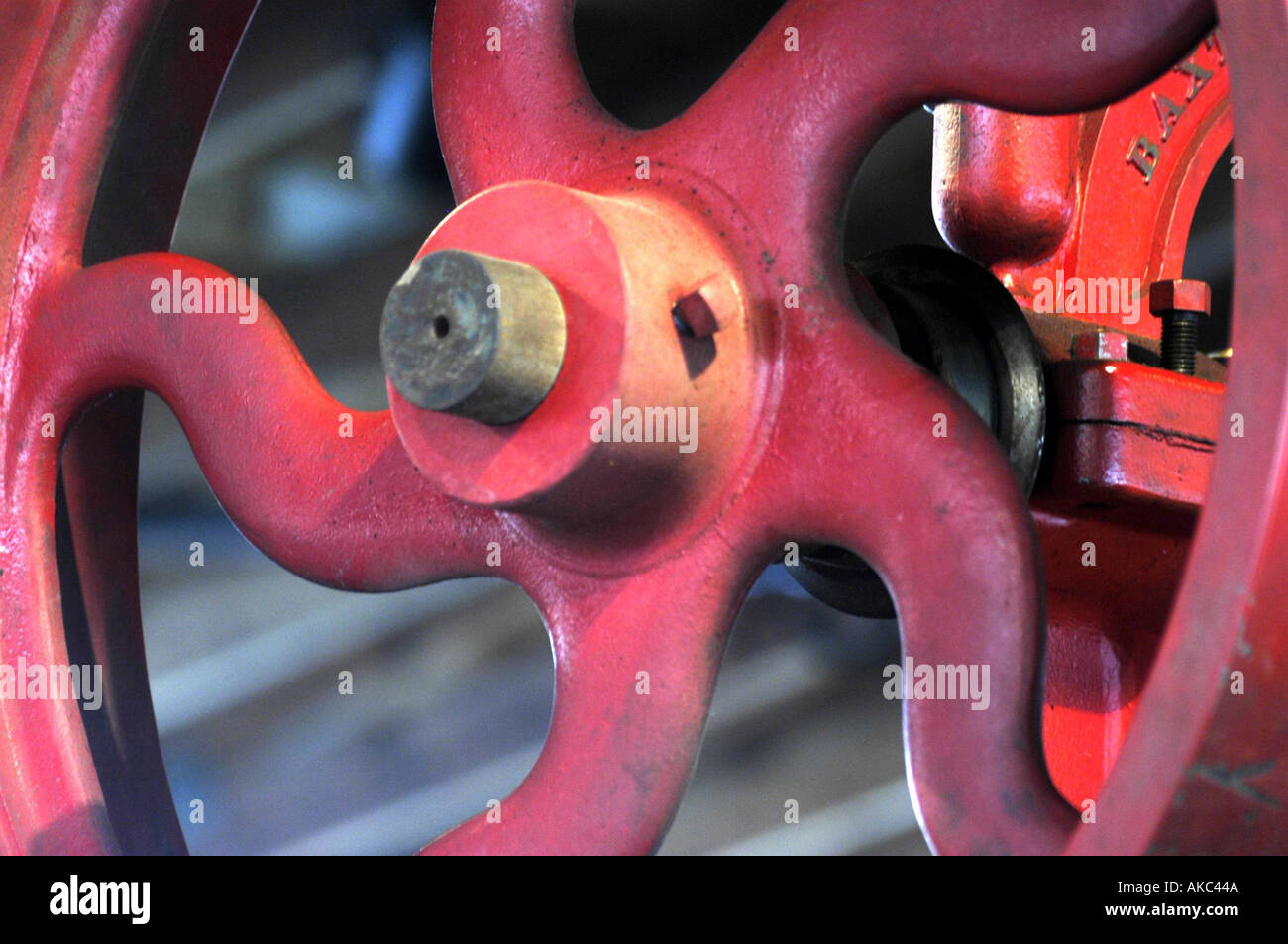 Steam engine flywheel Stock Photo - Alamy