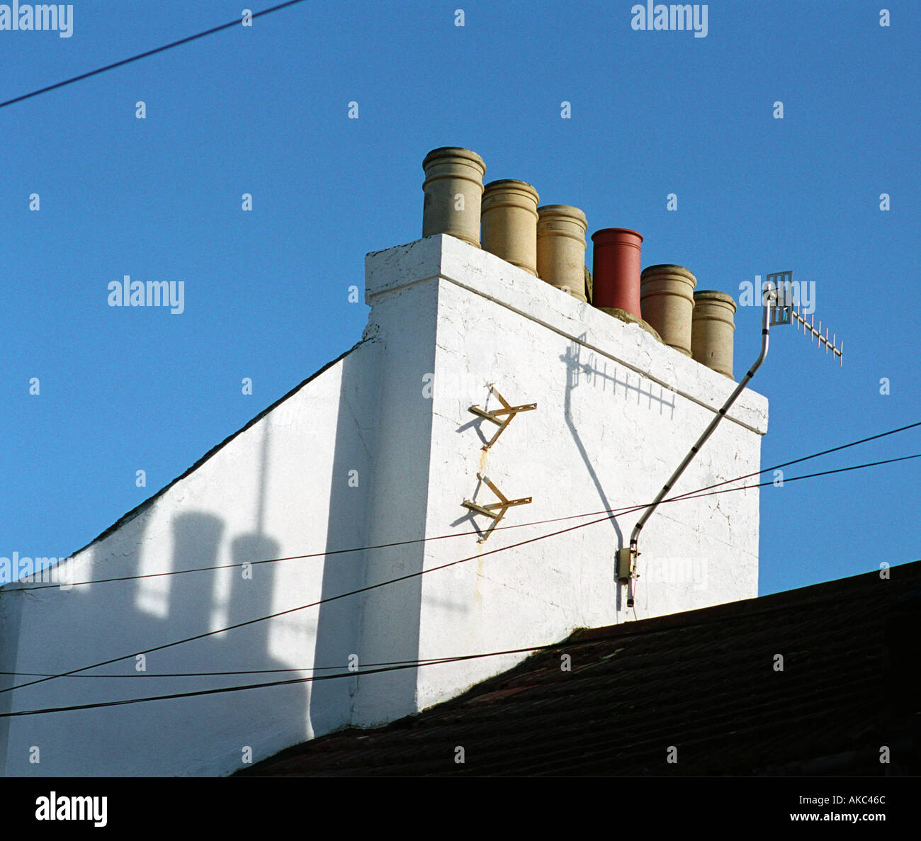 Victorian chimney pots and roof line Stock Photo - Alamy