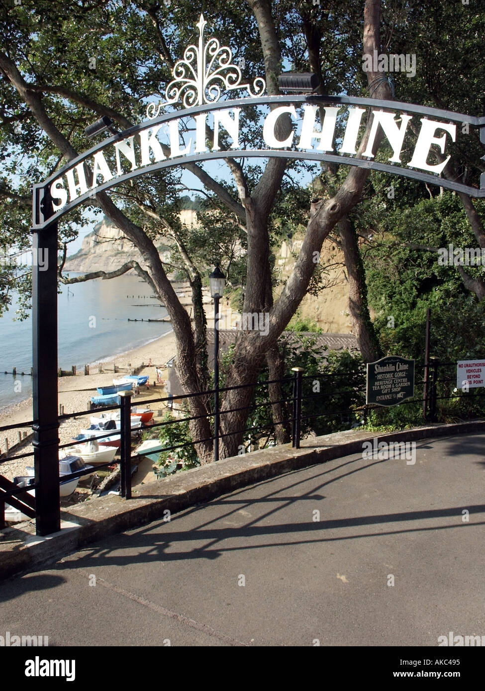 Shanklin Chine Isle of Wight entrance to historic gorge Stock Photo - Alamy
