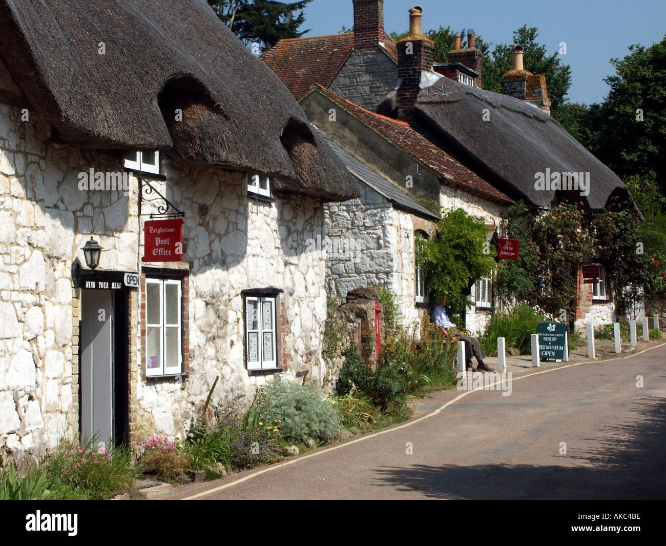 Post Office in the village of Brighstone quaint old thatched roof ...