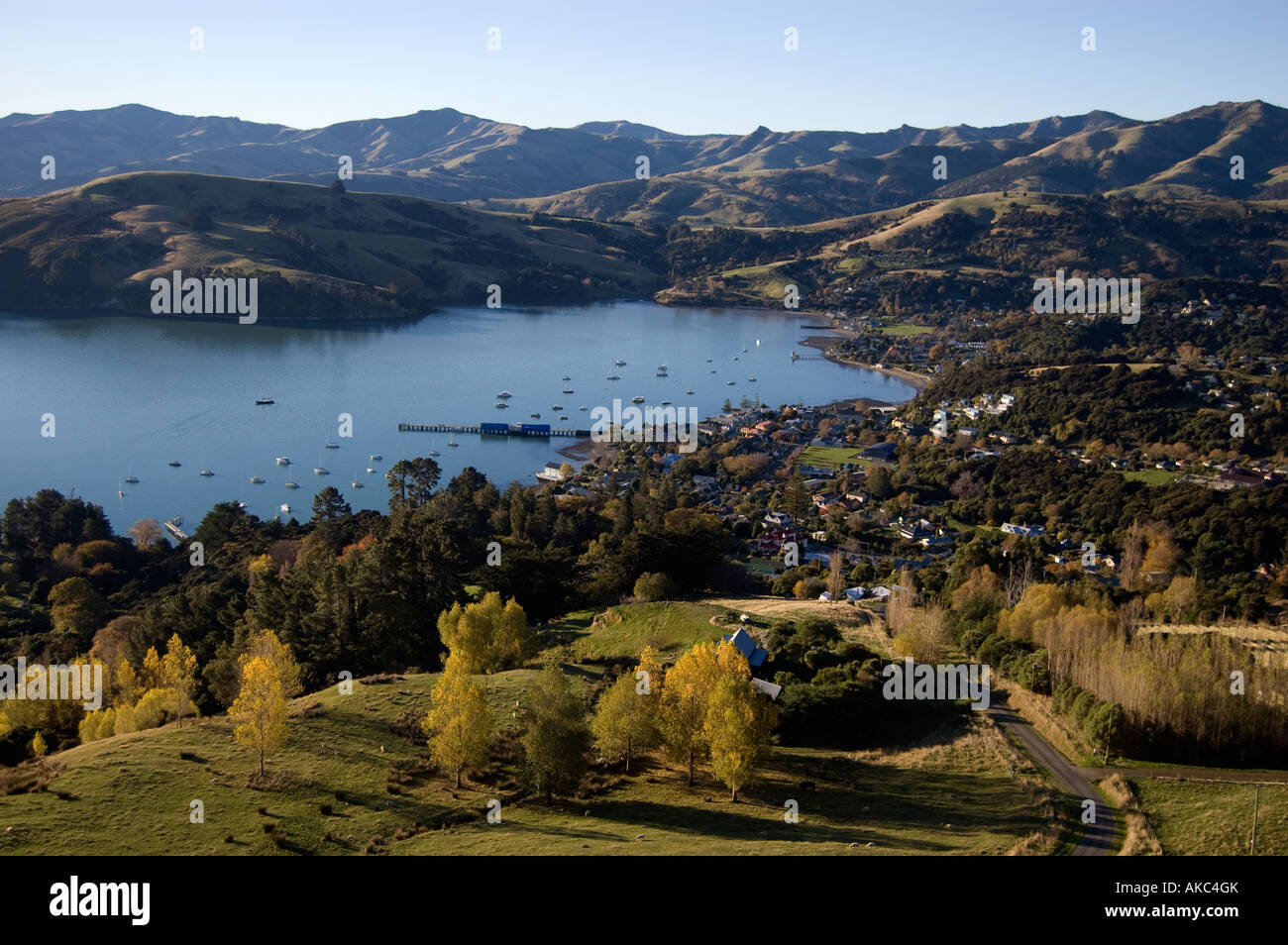 Landscape of Akoroa, South Island, New Zealand Stock Photo - Alamy