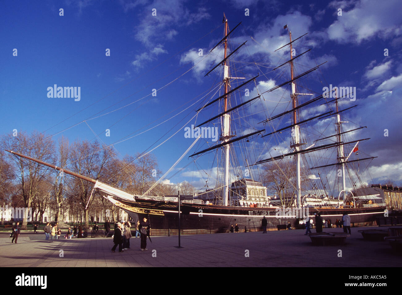 The Cutty Sark clipper ship in dry dock Greenwich, London, UK Stock ...